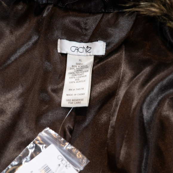 Cache | Jackets & Coats | New Brown Cache Jacket With Faux Fur Leather ...